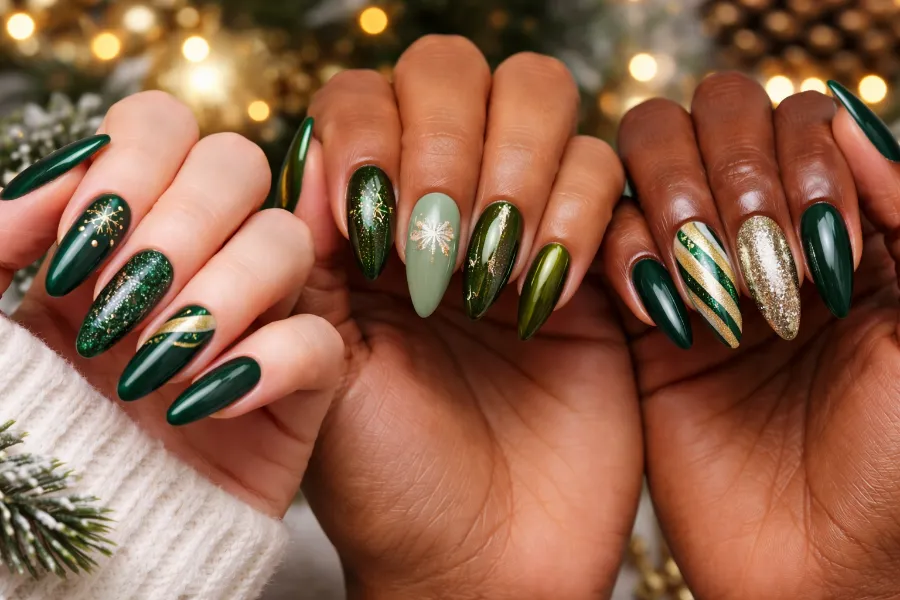 Christmas Nail Designs Green | Nailz In Bloom